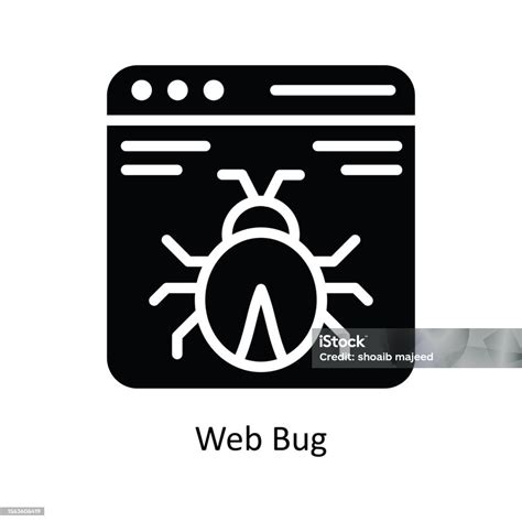 Web Bug Vector Solid Icon Design Illustration Cyber Security Symbol On White Background Eps 10