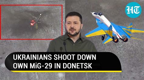 ukrainian mig 29 crashes into fire ball after zelensky s men down own