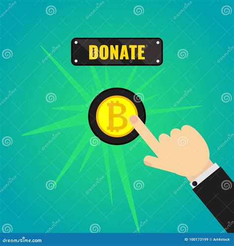 Donation Bitcoin Button Concept Stock Vector Illustration Of Giving