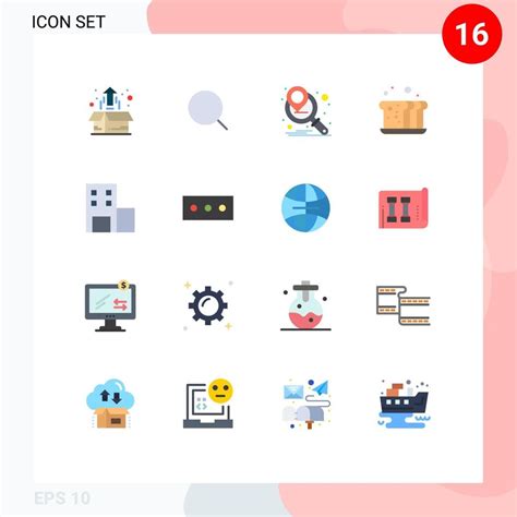 Flat Color Pack Of 16 Universal Symbols Of Education Food Max Bread Bakery Editable Pack Of