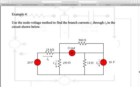 solved use the node voltage method to find the