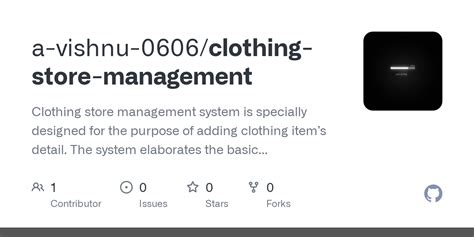 GitHub A Vishnu Clothing Store Management Clothing Store Management System Is Specially