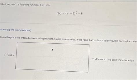 Solved R The Inverse Of The Following Function If Possible
