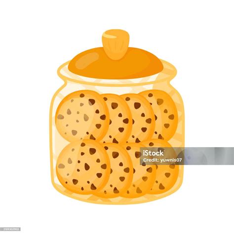 쿠키 에서 금 미적인 항아리 와 초코 칩 음식 빵집 에서 바람 빠진 부분 아이콘 벡터 일러스트 Eid Ul Fitr에 대한 스톡