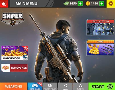 Sniper Game Ui Design Projects Photos Videos Logos Illustrations