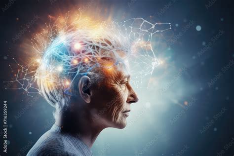 Illustration Stock Vivid Neuronal Brain Dots Connecting Through Synapses Self Awareness Spike