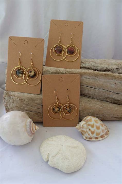 Gold Large Double Loop Earrings The Invasive Fin Handcrafted In The Virgin Islands