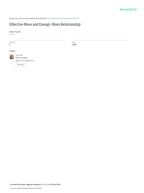 Effectivemassandenergy Massrelationship Pdf