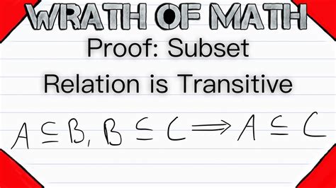 Proof Subset Is A Transitive Relation Set Theory Subsets