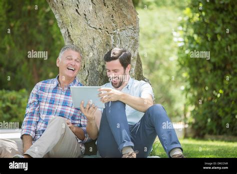 Father Son Computer Hi Res Stock Photography And Images Alamy