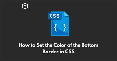 How To Set The Color Of The Bottom Border In CSS Programming Cube
