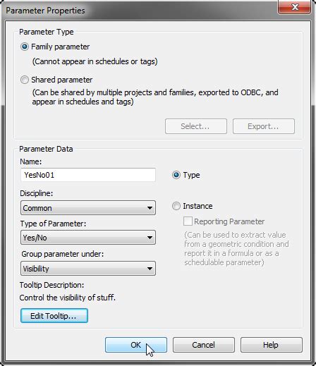 The Architects Desktop Revit Families Yes No Parameter Defaulting To No