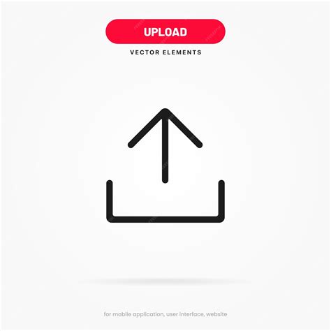 Premium Vector 3d Upload Button Icon Uploading Icon Up Arrow Bottom Side Symbol Click Here