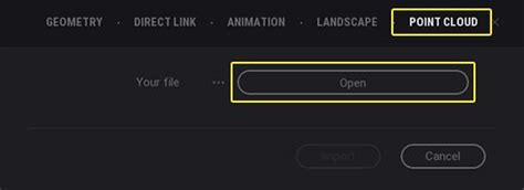 Point Cloud Tab In The Import Window