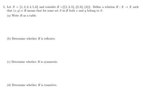 solved 5 let x {1 2 3 4 5 6} and consider s