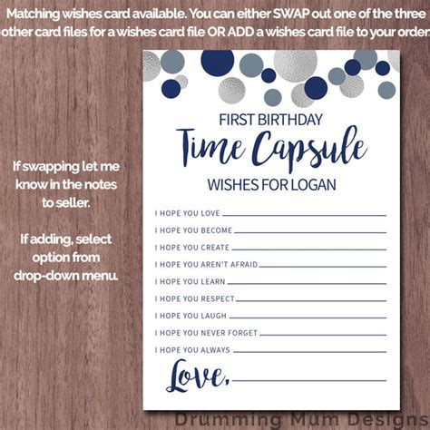 Time Capsule First Birthday St Printable Time Capsule Etsy