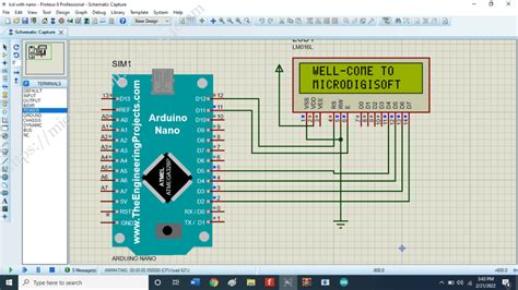 Interfacing X LCD With Arduino Nano On Proteus