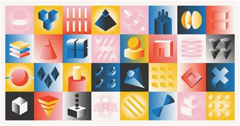 Premium Vector Bauhaus Pattern With Volumetric Figures Geometric Design Style That Employs