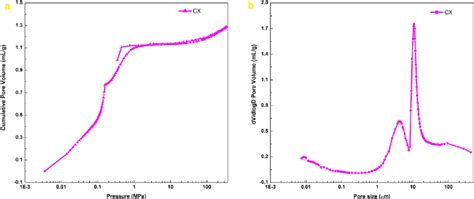 Mercury Porosimetry Of Cx A Raw Intrusion Extrusion Curves B