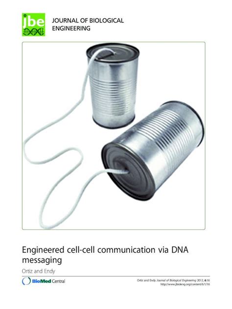 Pdf Engineered Cell Cell Communication Via Dna Messaging Cell Cell Communication Platform
