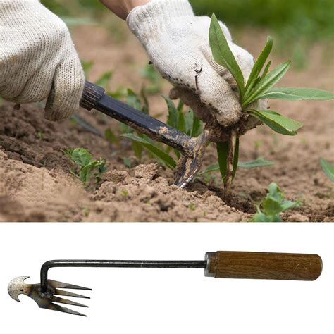 Uprooting Weeding Tool Hand Cultivator Rake Hoe Tiller Tool Dual Purpose For Garden Weeder Hand