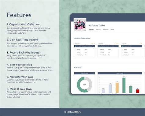 Video Game Tracker For Excel Game Tracker Game Journal Game
