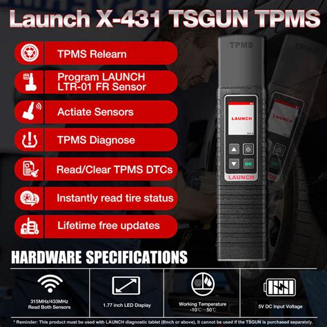 Launch X 431 Tsgun Tpms Tire Pressure Detector Handheld Program Diagnostic Tool
