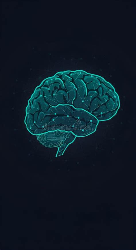 Glowing Digital Brain With Particles Artificial Intelligence Concept For Neuroscience Machine