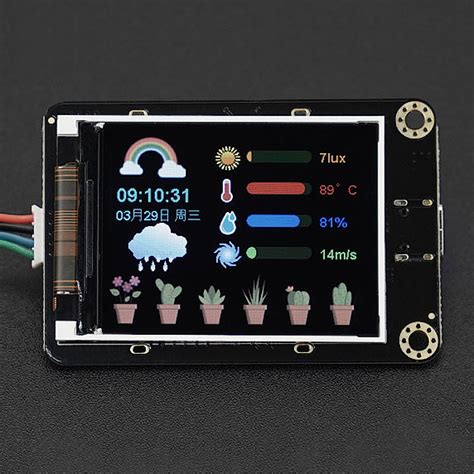 Display 2 0inch Lvgl Ips 320x240 I2canduart C Controlo Esp32 S3 Compatível Com Arduino Micro