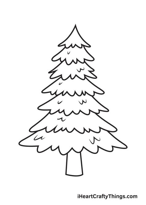 Pine Tree Drawing How To Draw A Pine Tree Step By Step