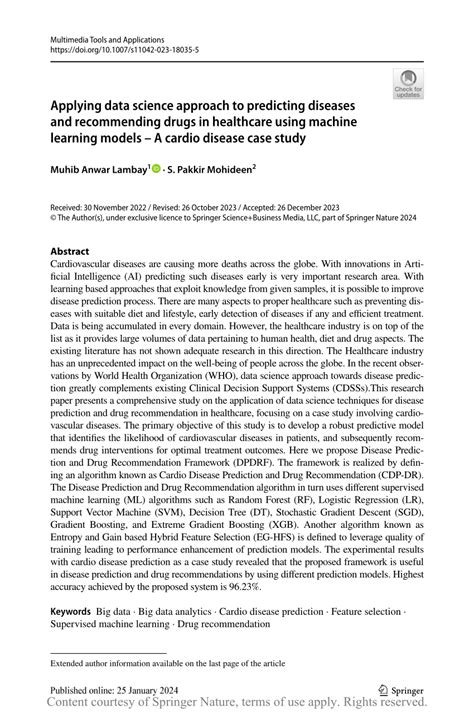 Applying Data Science Approach To Predicting Diseases And Recommending