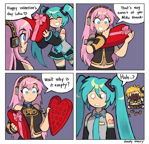 Dynasty Reader » Image › Doodly, Luka x Miku, VOCALOID, Valentine's, Read left to right, Yuri ...