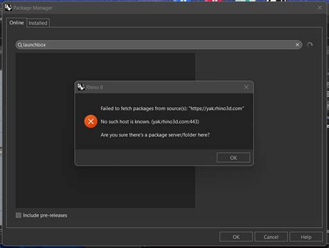 Package Manager Failed To Fetch Rhino Mcneel Forum