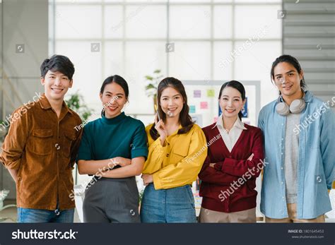 Group Of Asian People Happy Young Asian Group Walking Together Stock