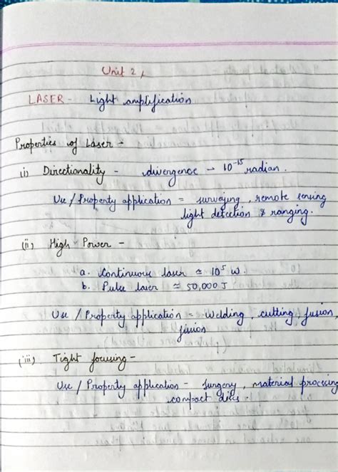 Vvi Notes Engineering Physics Laser And Applications Unit Dr
