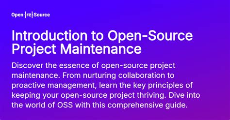 Introduction To Open Source Project Maintenance Open Re Source