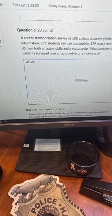 Solved Question 6 20 Points A Recent Transportation Survey