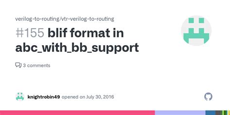 Blif Format In Abcwithbbsupport · Issue 155 · Verilog To Routing