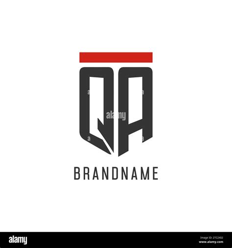 Qa Initial Esport Logo With Simple Shield Design Style Vector Graphic