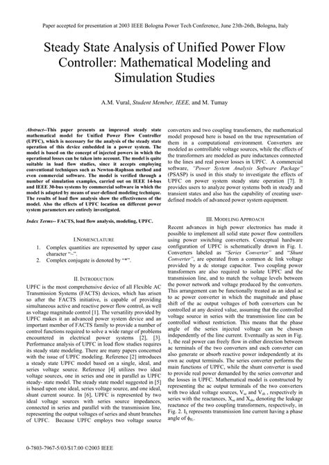 Pdf Steady State Analysis Of Unified Power Flow Controller Mathematical Modeling And