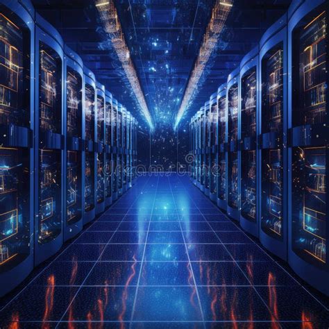 Server Racks In Computer Network Security Server Room Data Center Ai Generation Stock Image