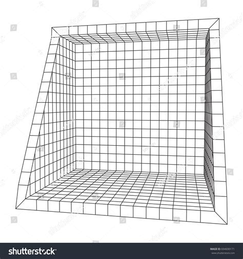 Wireframe Mesh Slice Box Connection Structure Stock Vector Royalty Free 694690171 Shutterstock