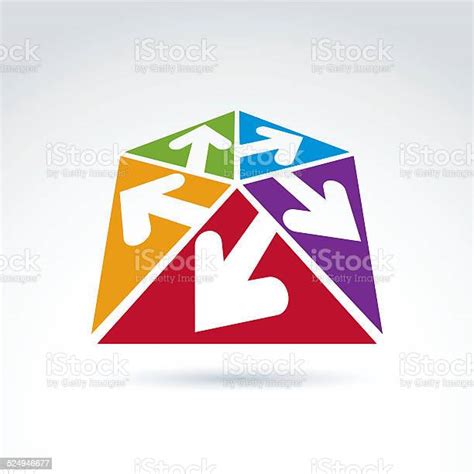 벡터 추상적임 3d 아이콘 5개 화살표 추상적임 기호까지 디자인 개념에 대한 스톡 벡터 아트 및 기타 이미지 개념 개념과