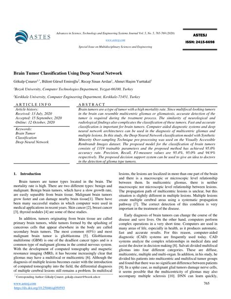 Pdf Brain Tumor Classification Using Deep Neural Network