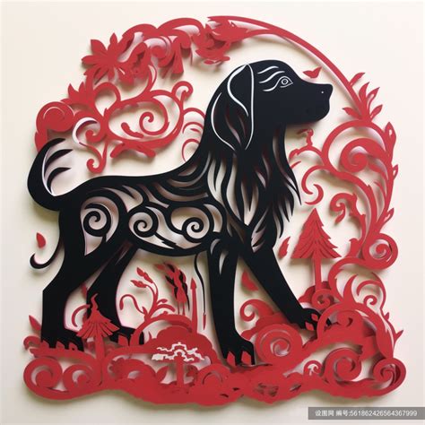 剪纸中国风花纹十二生肖狗年动物纹样插画png下载编号561862426564367999 设图网