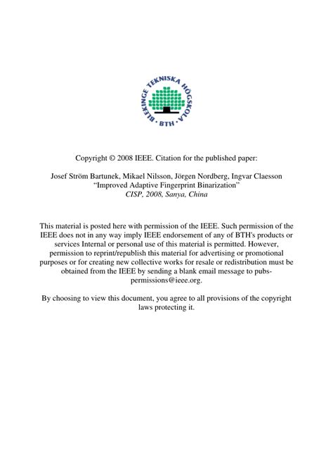 Pdf Improved Adaptive Fingerprint Binarization