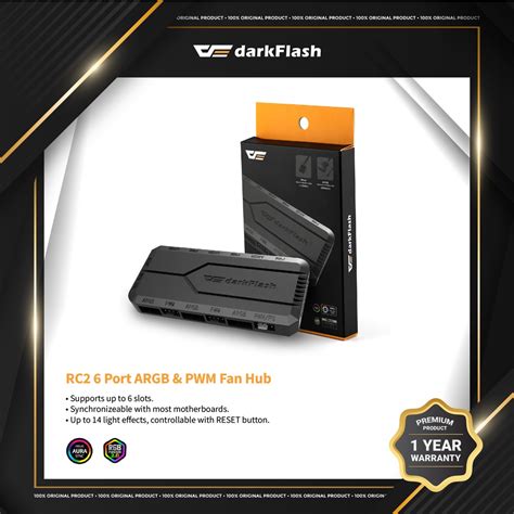darkflash rc2 6 port argb and pwm fan hub shopee malaysia