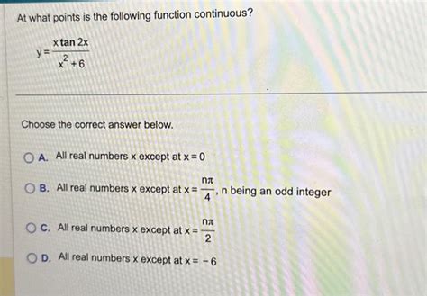 Solved At What Points Is The Following Function Continuous