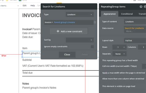 SOLVED Line Item Data Not Displaying Database Bubble Forum