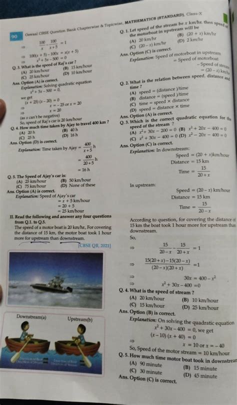 Option A Is Correct Q 3 Which Is The Correct Quadratic Equation For
